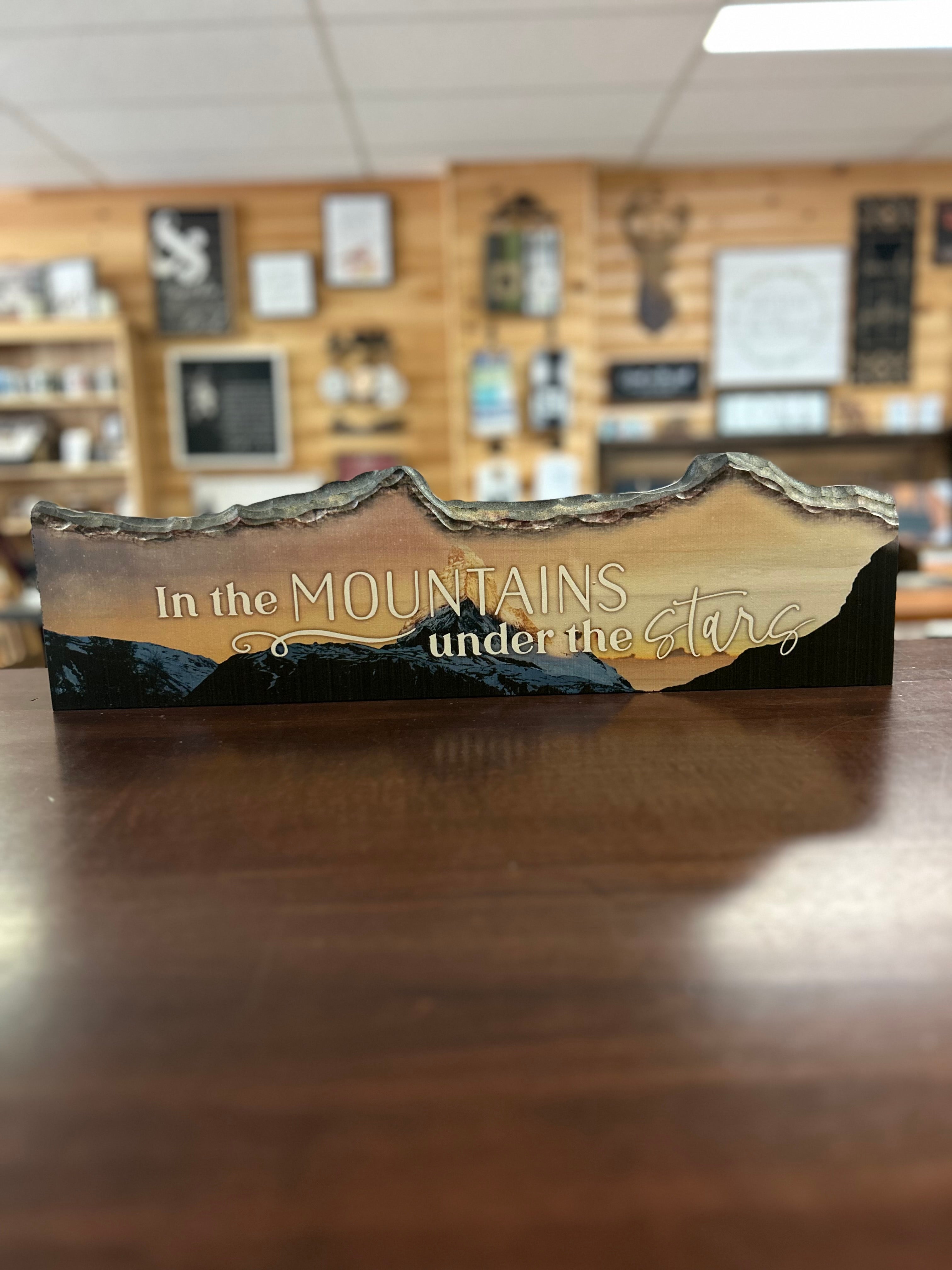 Mountains Under Stars Table/Wall Art | Cinnamon Cabin Co Decor